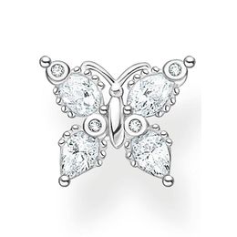 Single-Ohrstecker Thomas Sabo "Schmetterling", bunt (silberfarben, weiß, kristallweiß), Ohrringe, Damen, Silber 925 (Sterlingsilber), mit Zirkonia (synth.)