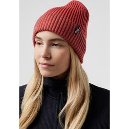 Beanie Jack Wolfskin "VYBRANT BEANIE", Damen, Gr. M, rot (mineral, rot), Hauptmaterial: 100% Polyester (recycled); Kontrast: 100% Polyester (recycled), Mützen