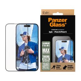 PanzerGlass Displayschutzglas "Aluminum Frame Screen Protection", transparent, B:11cm H:1,1cm T:19,5mm, Displayfolien, Displayschutzfolie, Schutzfolie, Bildschirmschutz, kratz- & stoßfest
