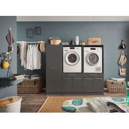 Mehrzweckschrank-Set LAUNDREEZY "LAUNDREEZY LDSK12", grau (anthrazit), B:185cm H:162cm T:67,5cm, Holzwerkstoff, Kastenmöbel-Sets, Breite 185 cm
