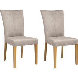 Esszimmerstuhl Home Affaire "Aspen Polsterstuhl", weiß (milky), B:46cm H:94,5cm T:59cm, Massivholz, Stühle, Massivholzgestell, in vielen Bezugsqualitäten Landhaus