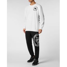 Sweatshirt Plein Sport "Carbon Tiger", Jungen, Gr. L, weiß (01, weiß), Obermaterial: 80% Baumwolle, 20% Polyester, Sweatshirts