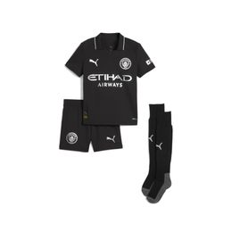 Trainingsanzug Puma "Manchester City 25/26 Auswärtstrikot-Minikit Kinder", Jungen, Gr. 110, schwarz, Obermaterial: 100% Polyester; Rippe: 100% Polyester, Sportanzüge