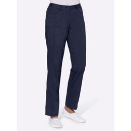 Stretch-Hose Casual Looks, Damen, Gr. 54, Normalgr&ouml;&szlig;en, blau (nachtblau), 98% Baumwolle, 2% Elasthan, unifarben, lang, Hosen