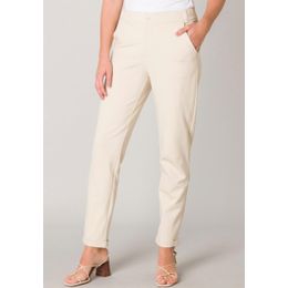Jerseyhose Base Level, Damen, Gr. 36, N-Gr, beige (light beige), Web, Obermaterial: 65% Viskose, 30% Nylon, 5% Elasthan, unifarben, regular fit lang, Hosen