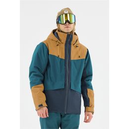 Skijacke WHISTLER "Kingland", Herren, Gr. S, blau, hellbraun, 100% Polyester, mehrfarbig, normal, ohne Ausschnitt, Jacken, in atmungsaktiver Qualität