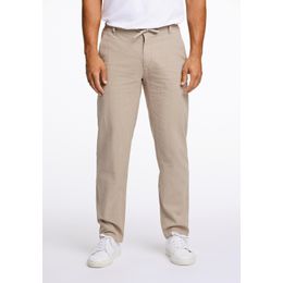 Leinenhose LINDBERGH "LINDBERGH Leinenhose", Herren, Gr. L, sand, Obermaterial: 55% Leinen, 45% Baumwolle, relaxed fit, Hosen
