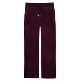 Sweathose Juicy Couture "DEL RAY. Damen", Kinder, Gr. S, EURO-Größen, winetasting, 95% Polyester, 5% Elasthan, slim fit, Hosen, Trainingshose Damen, Sweathose, Velour, Jogginghose mit Glitzer, Sale
