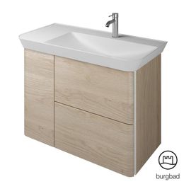 Burgbad Iveo Schrank mit Waschtisch, 1 T&uuml;r, 2 Ausz&uuml;ge, SFFV100RF2747C0001,