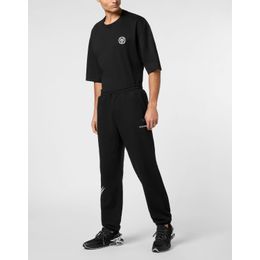 Jogginghose Plein Sport "Scratch", Herren, Gr. 4XL, US-Größen, schwarz (02, schwarz), Obermaterial: 87% Baumwolle, 13% Polyester, Hosen