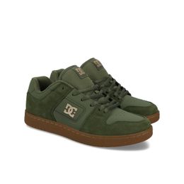 Sneaker DC Shoes "Manteca", Herren, Gr. 10 (43), gr&uuml;n (olive, gum), Obermaterial:Obermaterial: Leder (Kuh) / Futter: Textil / Au&szlig;ensohle: Gummi;, Schuhe Sneaker