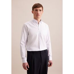 Businesshemd Seidensticker "Regular", Herren, Gr. M40, normale Ärmellängen, blau, 100% Baumwolle, gestreift, regular fit, 2-Knopf-Manschette, Hemden, Regular 1/1 Button-Down-Kragen Streifen