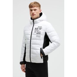 Outdoorjacke CAMP DAVID, Herren, Gr. M, wei&szlig;, Web, Material: 100% Polyester, Futter: 100% Polyester, F&uuml;llung: 100% Polyester, bedruckt, bestickt, regular fit normal, eingesetzt elastischer Bund, Jacken Outdoorjacke, mit Elastikb&uuml;ndchen