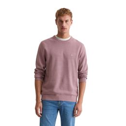 Marc O'Polo Rundhalspullover MARC O'POLO, Herren, Gr. L, violet mauve, Strick, Obermaterial: 100% Baumwolle, Rundhals, Bündchen, Pullover, in Piqué-Struktur