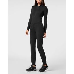 Jogginghose Plein Sport "Jogginghose", Damen, Gr. L, US-Größen, schwarz (02, schwarz), Obermaterial: 48% Polyester, 24% Baumwolle, 23% Modal, 5% Elasthan, Hosen