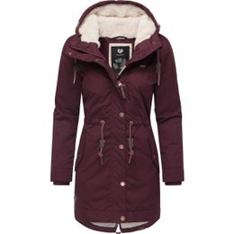 Winterjacke Ragwear "YM-Canny", Damen, Gr. 5XL (50), rot (dunkelrot), Außenmaterial: 65% Polyester, 35% Baumwolle, Innenfutter: 100% Polyester, Wattierung: 100% Polyester, tailliert Po-bedeckend, verstellbar Rippstrickbündchen mit Druckknöpfen,verstellbar, Jacken, stylischer Damen Kurzmantel Parka mit Kapuze, Topseller