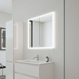 Burgbad RL20 Spiegelschrank, 2 T&uuml;ren mit Klarglasausschnitt, SPVN080F6947G0290,