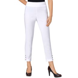 7/8-Hose Lady, Damen, Gr. 50, Normalgr&ouml;&szlig;en, wei&szlig;, 83% Polyester, 13% Viskose, 4% Elasthan, unifarben, 7/8-L&auml;nge, Hosen 7/8-Hose