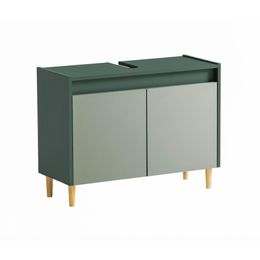 Tchibo - Waschbeckenunterschrank »Lovis« - 80x33x60cm - braun - Holz / Metall / Eschen-Massivholz