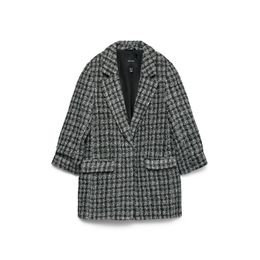 Véro Moda Longblazer VERO MODA "VMFRIDA LS REGULAR BLAZER NOOS", Damen, Gr. 38, grün (schwarz detail:melange boucle), Web, Obermaterial: 63% Polyester, 36% Viskose, 1% Elasthan, meliert, regular fit Po-bedeckend, gerader Abschluss, Blazer, ohne Verschluss und mit gerafften 3/4 Arm