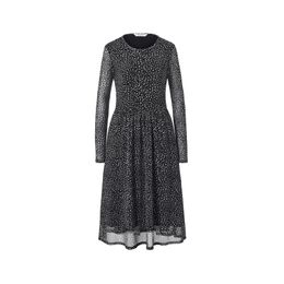 Tchibo - Gepunktetes Mesh-Kleid - Damen - Gr. L - creme/gepunktet