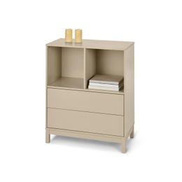 Tchibo - Hochkommode mit 2 Schubladen - 80x40x94,5cm - beige - Buchenholz
