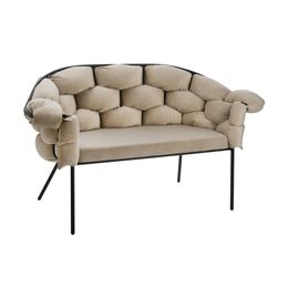 Eglo 2er-Sofa »Manambolosy« - 130x80x65cm - schwarz - Polyester / Schaumstoff / Metall