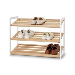 Tchibo - Schuhregal mit 3 Ebenen - 74,5x33x54,5cm - wei&szlig; - Stahl / Holz