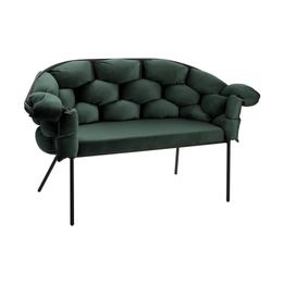 Eglo 2er-Sofa »Manambolosy« - 130x80x65cm - schwarz - Polyester / Schaumstoff / Metall