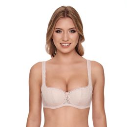 Dirndl-BH SuSa "Wiesn Zauber", Damen, Gr. 90, Cup B, beige (pure beige), Spitze, Obermaterial: 52% Baumwolle, 40% Polyamid, 8% Elasthan, unifarben, bequem, BHs, Soft-Cups, Spitze, mit Bügel, Stäbchen in der Seitennaht