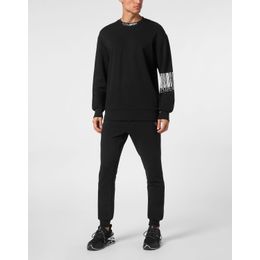 Sweatshirt Plein Sport "Barcode", Jungen, Gr. 4XL, schwarz (02, schwarz), Obermaterial: 88% Baumwolle, 12% Polyester; Futter: 100% Polyester, Sweatshirts