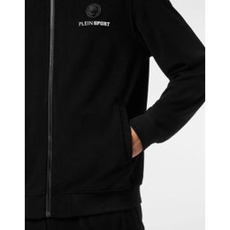 Kapuzensweatjacke Plein Sport "Kapuzen-Sweatjacket", Jungen, Gr. M, schwarz (02, schwarz), Obermaterial: 47% Polyester, 38% Viskose, 15% Elasthan, Sweatjacken