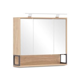 Tchibo - Spiegelschrank »Dumone« SPS 700D - 70x16x68cm - silber - Glas / Holz / Stahl