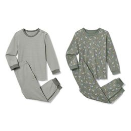 Tchibo - 2 Kinder-Pyjamas - Herren - Gr. 122/128 - wei&szlig;