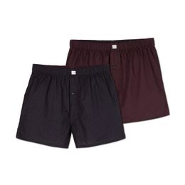 Tchibo - 2 Webboxershorts - Herren - Gr. L/6 - bordeaux/print