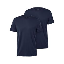 Tchibo - 2 T-Shirts mit Merinowolle. blau - Herren - Gr. M - dunkelblau