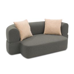 DOMO collection Schlafsofa »Göteborg« - 208x115x78cm - dunkelgrau - Polyester / Holz / Vlies