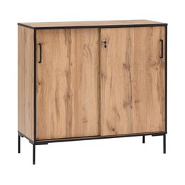 Tchibo - Schiebet&uuml;renschrank &raquo;2000 U 1000 ST&laquo; - 100x41x97cm - schwarz - Holz / Metall