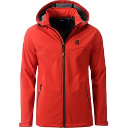 Softshelljacke LPO "Softshelljacke Melvin", Herren, Gr. S, 584, molton lavamolton lava, 92% Polyester, 8% Elasthan, regular fit, Jacken Softshelljacke, abnehmbare, verstellbare Kapuze