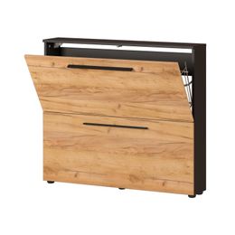 Tchibo - Schuhschrank &raquo;Wildomar 3883&laquo; - 100x19x85cm - braun - Holz / Metall