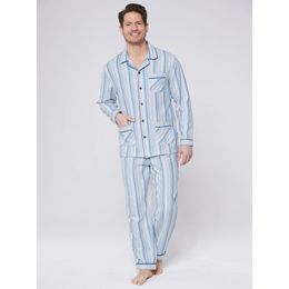 King&acute;S Club Schlafanzug KINGS CLUB, Herren, Gr. 48/50, blau (blau, gestreift), 100% Baumwolle, Homewear-Sets Schlafanzug