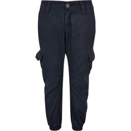 Stoffhose Urban Classics "Urban Classics Herren Boys Cargo Jogging Pants", Mädchen, Gr. 122/128, Normalgrößen, navy, 100% Baumwolle, unifarben, normal, Hosen