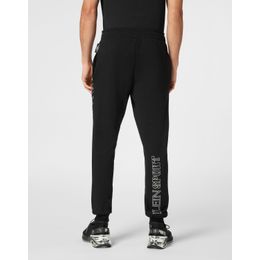 Jogginghose Plein Sport "Scratch", Herren, Gr. 4XL, US-Größen, silber (0270, schwarz, silber), Obermaterial: 88% Baumwolle, 12% Polyester, Hosen