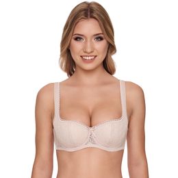Dirndl-BH SuSa "Wiesn Zauber", Damen, Gr. 100, Cup D, beige (pure beige), Spitze, Obermaterial: 52% Baumwolle, 40% Polyamid, 8% Elasthan, unifarben, bequem, BHs Dirndl-BH, Soft-Cups, Spitze, mit Bügel, Stäbchen in der Seitennaht