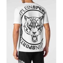 T-Shirt Plein Sport "Carbon Tiger", Jungen, Gr. 4XL, weiß (01, weiß), Obermaterial: 100% Baumwolle, Shirts