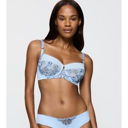 B&uuml;gel-BH Triumph "Wild Iris Florale", Damen, Gr. 85, Cup D, brise, Microtouch, Obermaterial: 53% Polyester, 37% Polyamid, 10% Elasthan, BHs B&uuml;gel-BH, mehrfarbige florale Stickerei, tiefer R&uuml;ckenausschnitt, weich, Mesh