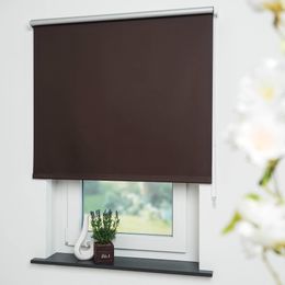 Seitenzugrollo Liedeco "Thermo-Rollo" Gr. 4, braun, B:102cm H:180cm, Polyester, Rollos, Seitenzugrollo