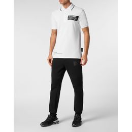 Poloshirt Plein Sport "Poloshirt", Herren, Gr. 4XL, schwarz-weiß (0102, weiß, schwarz), Obermaterial: 100% Baumwolle, Shirts