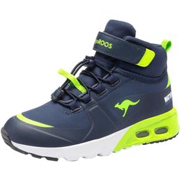 Sneaker Kangaroos "KX-Hydro", Mädchen, Gr. 25, blau (navy, lime), Synthetik, Textil, Schuhe, Sneakerboot, Winterschuh, wasserdicht, Schnellschnürung