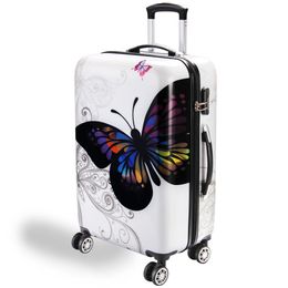 Deuba Hartschalenkoffer Rollen 360o Reisekoffer Butterfly Polycarbonat 66L